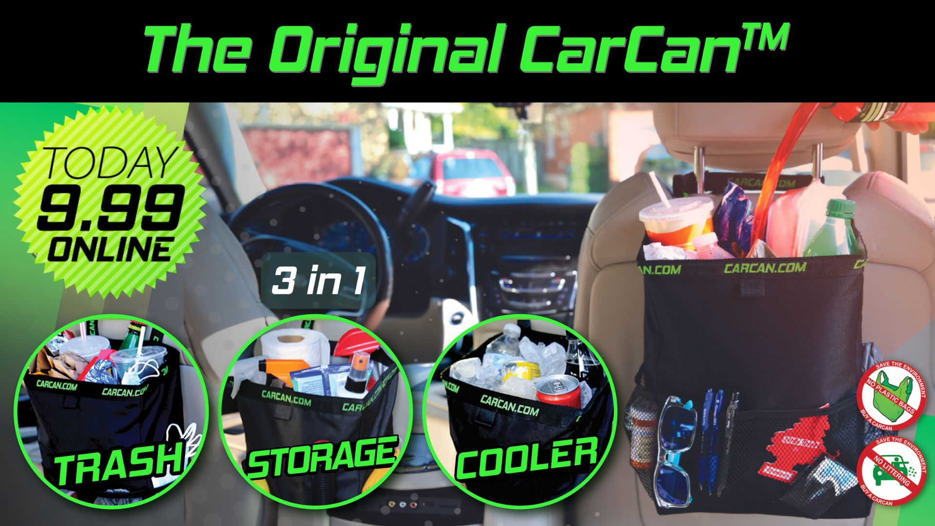 The Original CarCan™ Car Trash Can